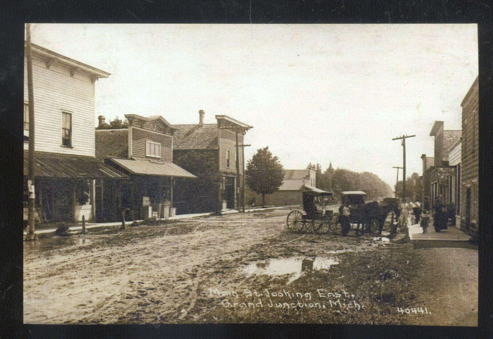 Real Photo Grand Junction Michigan Dirt Downtown Street Scene Psotcard ...