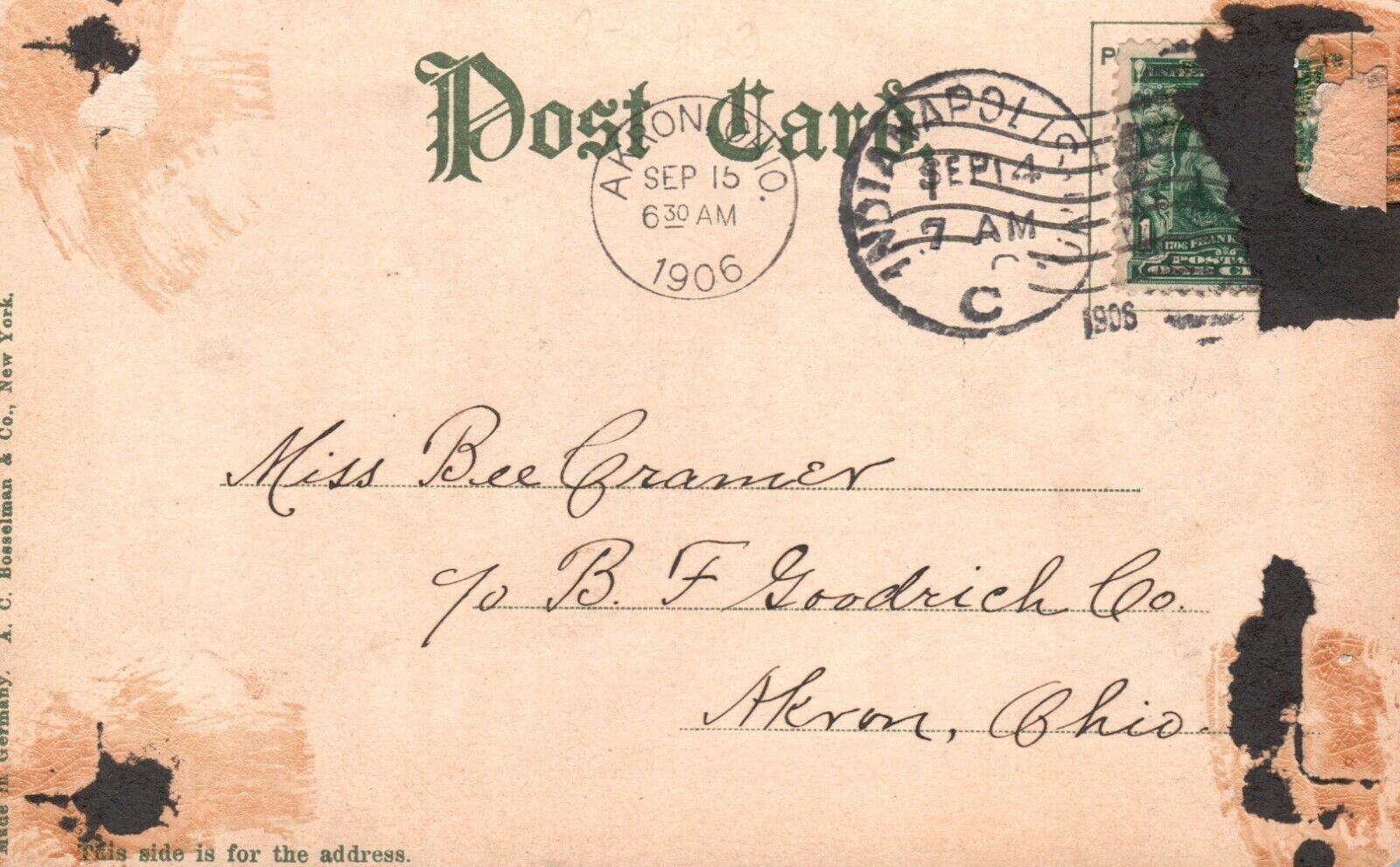 Vintage Postcard 1906 Institute for the Blind Indianapolis IN Pub A.U ...