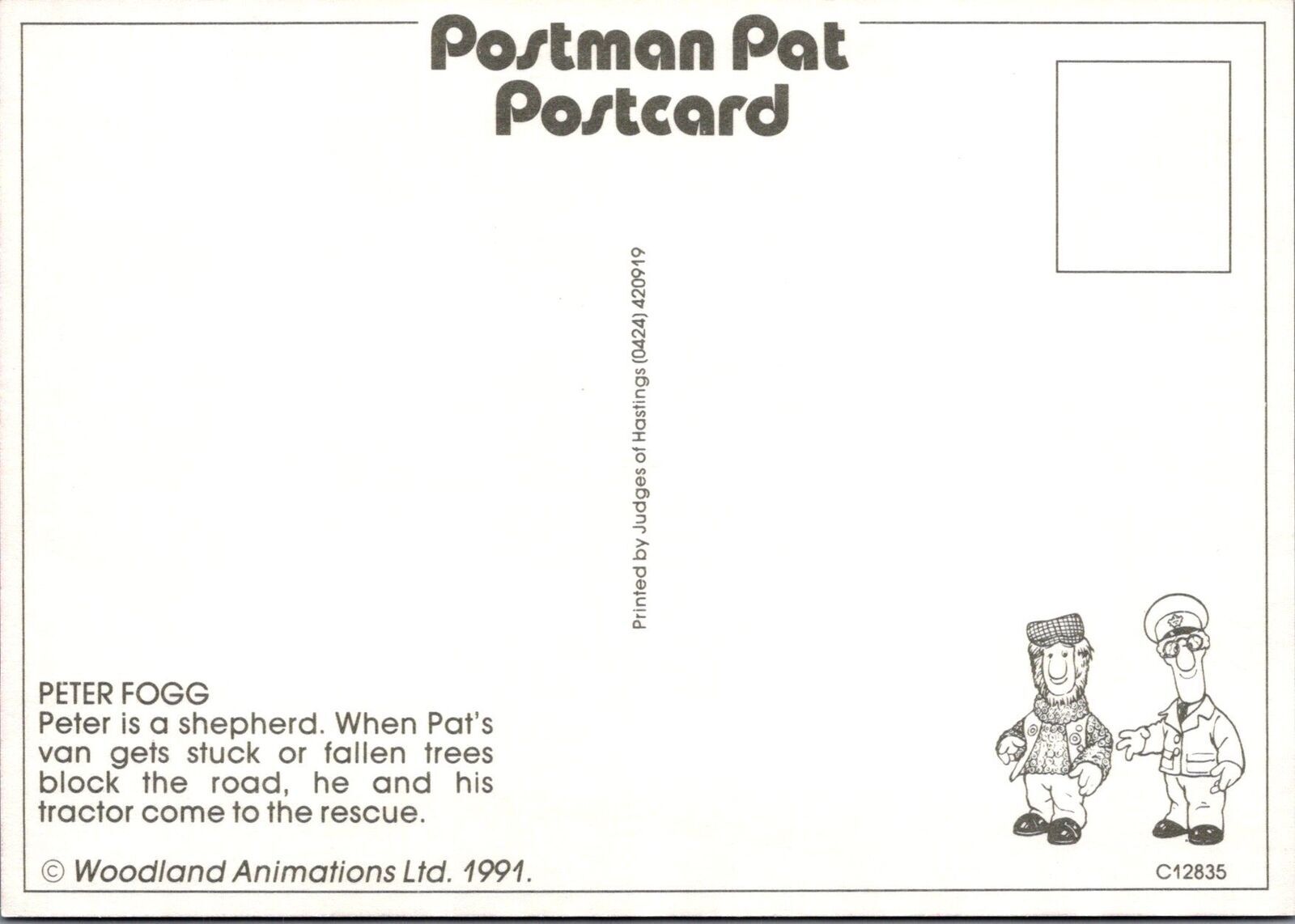 Children's TV Postcard - Postman Pat Animation - Peter Fogg RR16939 ...