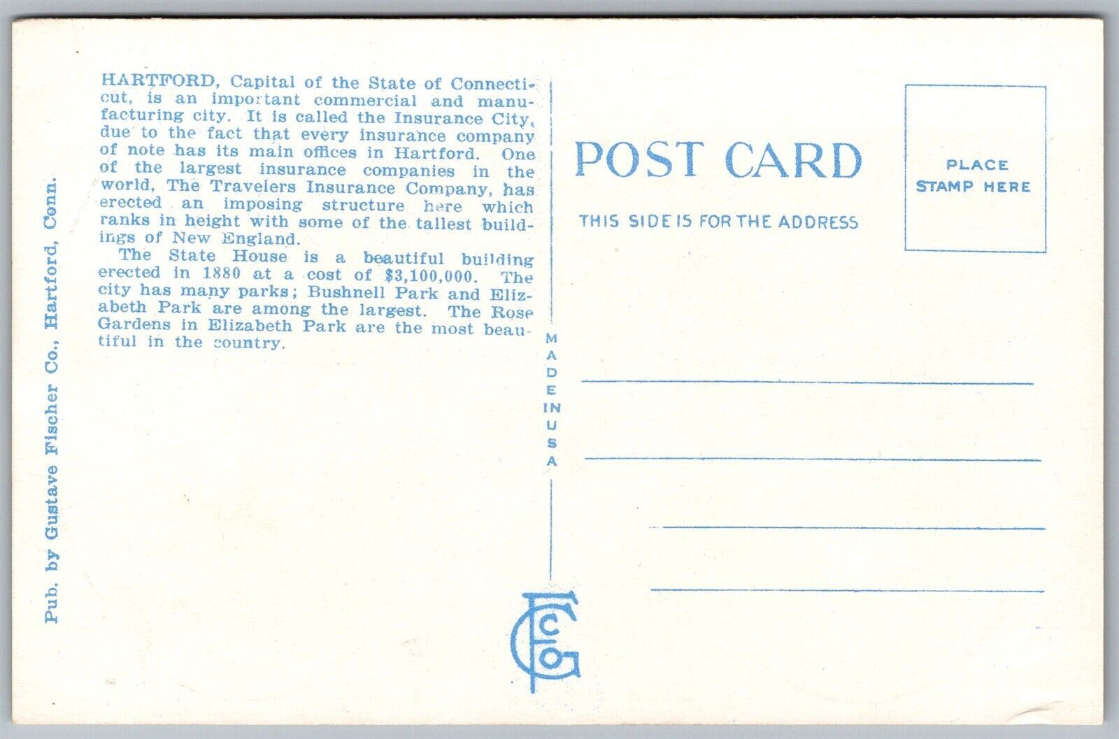 Vtg Hartford Connecticut CT State Capitol & Charter Oak Tree Destroyed ...