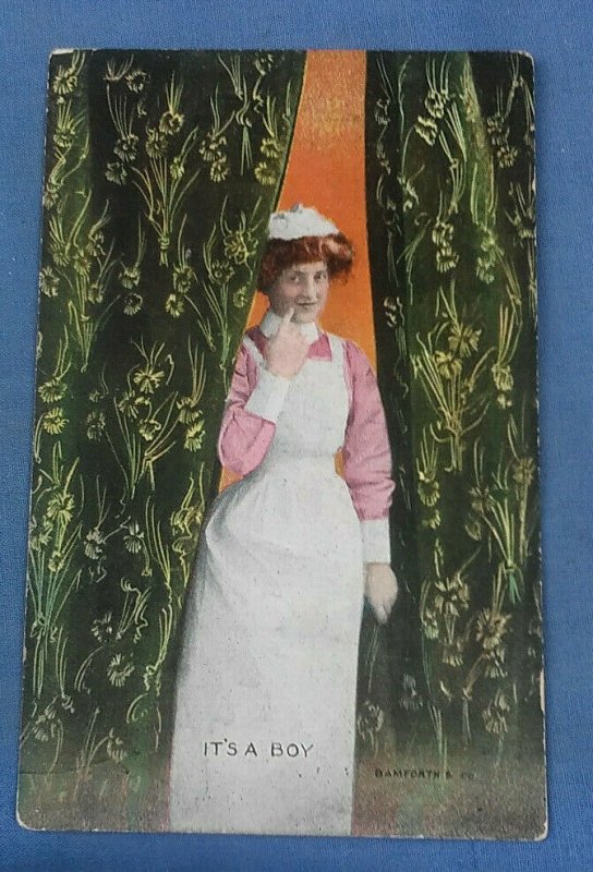 Vintage Bamforth Comic Postcard It's A Boy I1F | Topics - Cartoons ...