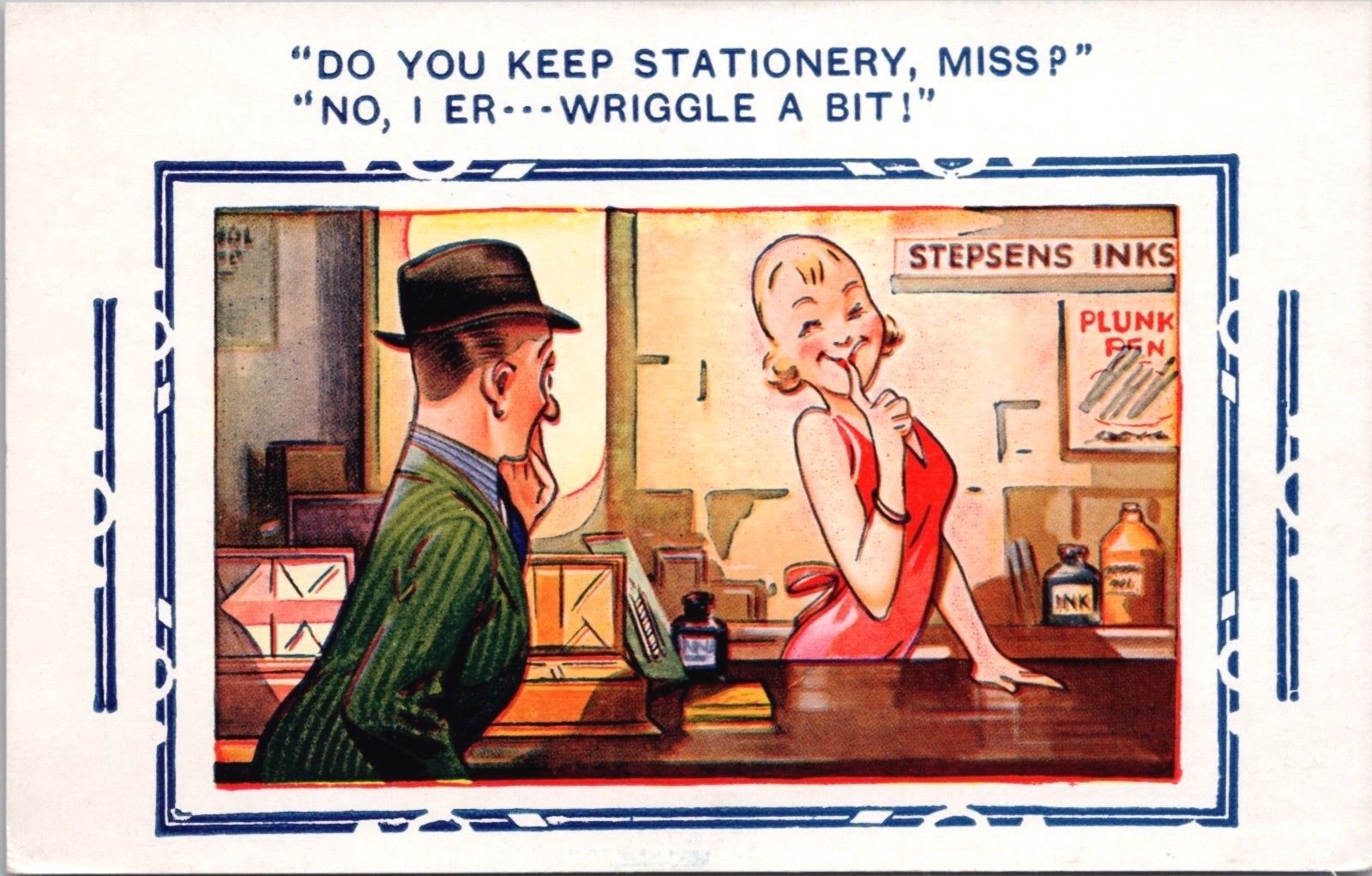 Woman Man Stationary Wriggle Playful Fun Bamforth Comic Series 4484 ...