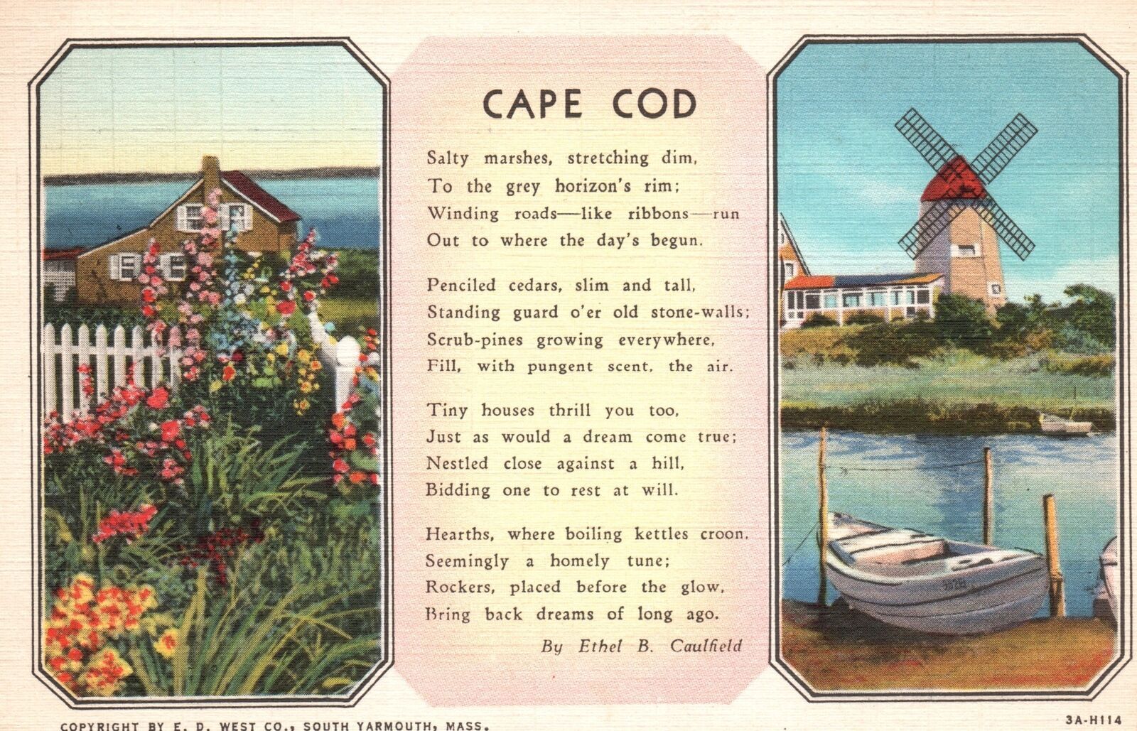 Vintage Postcard 1933 Home Landscape Windmill Boats Cape Cod ...