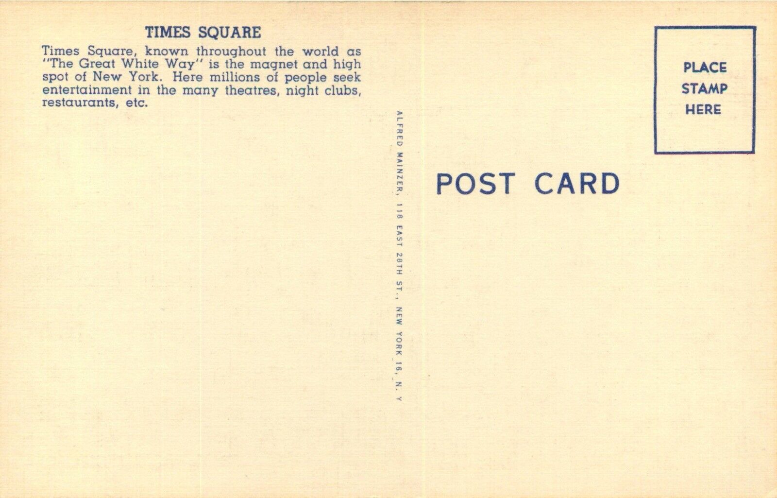 1940s Times Square, New York City, N.Y. Vintage Linen Postcard | United ...