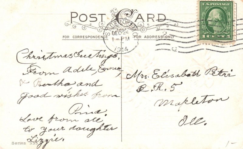 Vintage Postcard 1914 Christmas Greetings With Kind Regards & Best ...