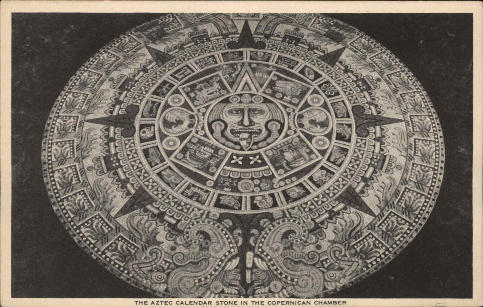 Postcard MEXICO MX Aztec Calendar Stone Copernican Chamber ARCHAEOLOGY ...