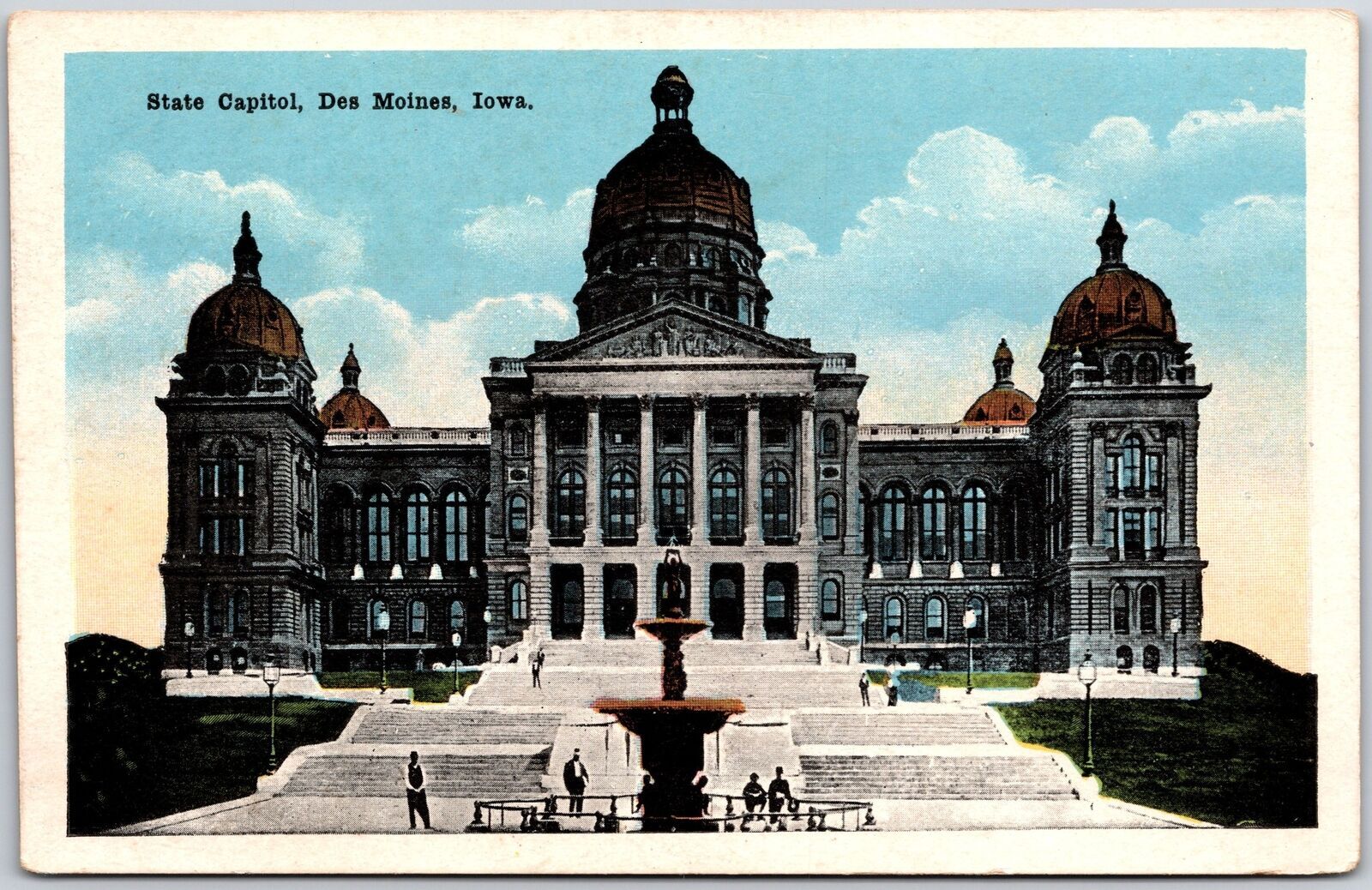 State Capitol Des Moines Iowa IA Government Building Fountain Stairs ...