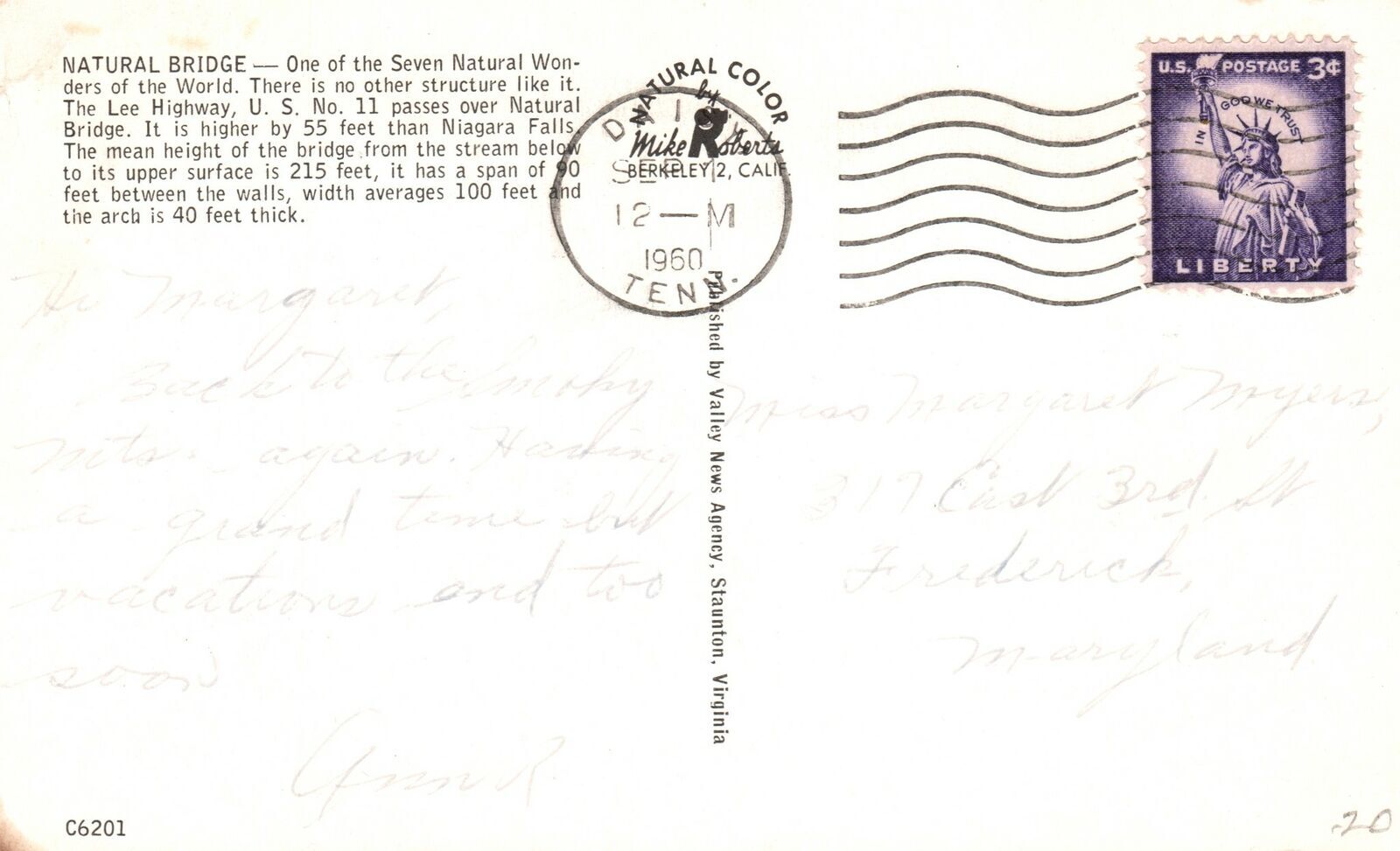 Postcard Lee Highway Passes Over Natural Bridge One Of The Seven ...