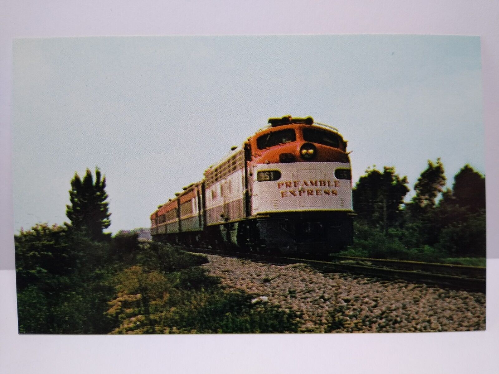 Railroad Postcard Train Locomotive Preamble Express 951 Red White Blue ...