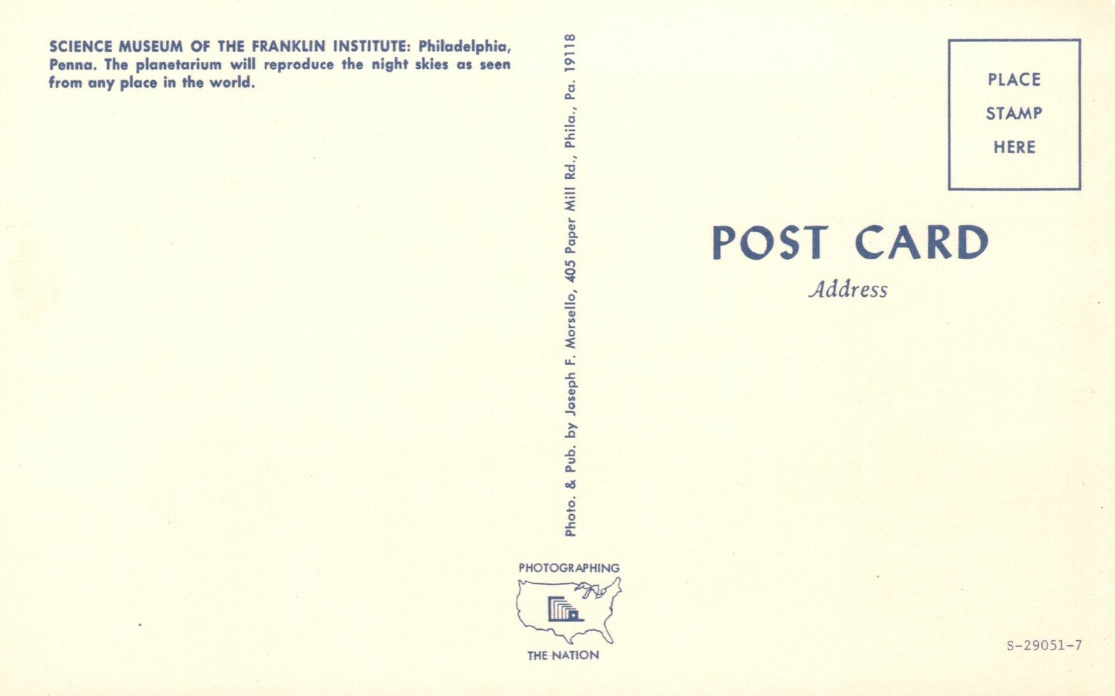 Vintage Postcard Science Museum Franklin Institute Philadelphia ...