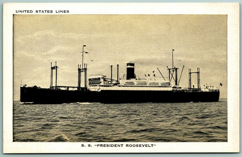 United States Lines SS President Roosevelt Steam Ship UNP Unused DB ...