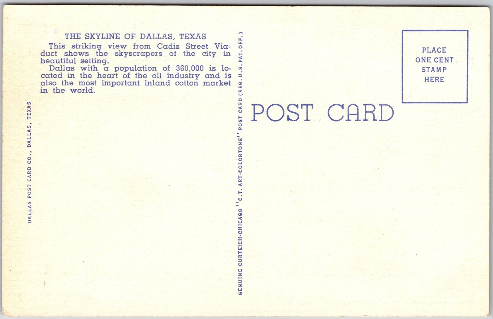 The Skyline of Dallas Texas Cadiz Street Viaduct City Skyscrapers Bldg ...