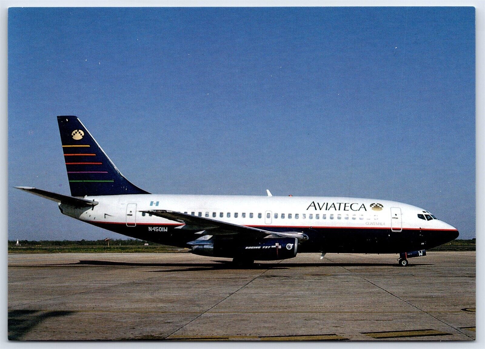 Aviation Postcard Aviateca Airlines Guatemala Boeing 737-247 ES8 ...