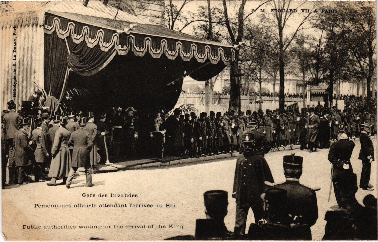 CPA 1903 Edouard VII a PARIS Gare des Invalides BRITISH ROYALTY ...