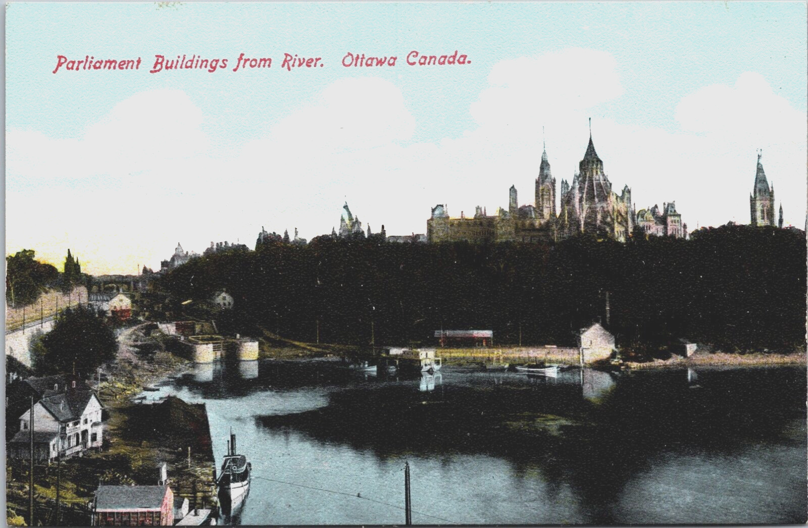 Canada Parliament Buildings From River Ottawa Vintage Postcard C088 ...