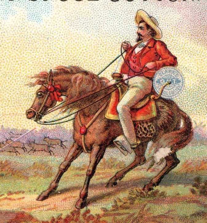 1880s Clark's ONT Spool Cotton Horse Cowboy Lasso Bull P139 | Ephemera ...