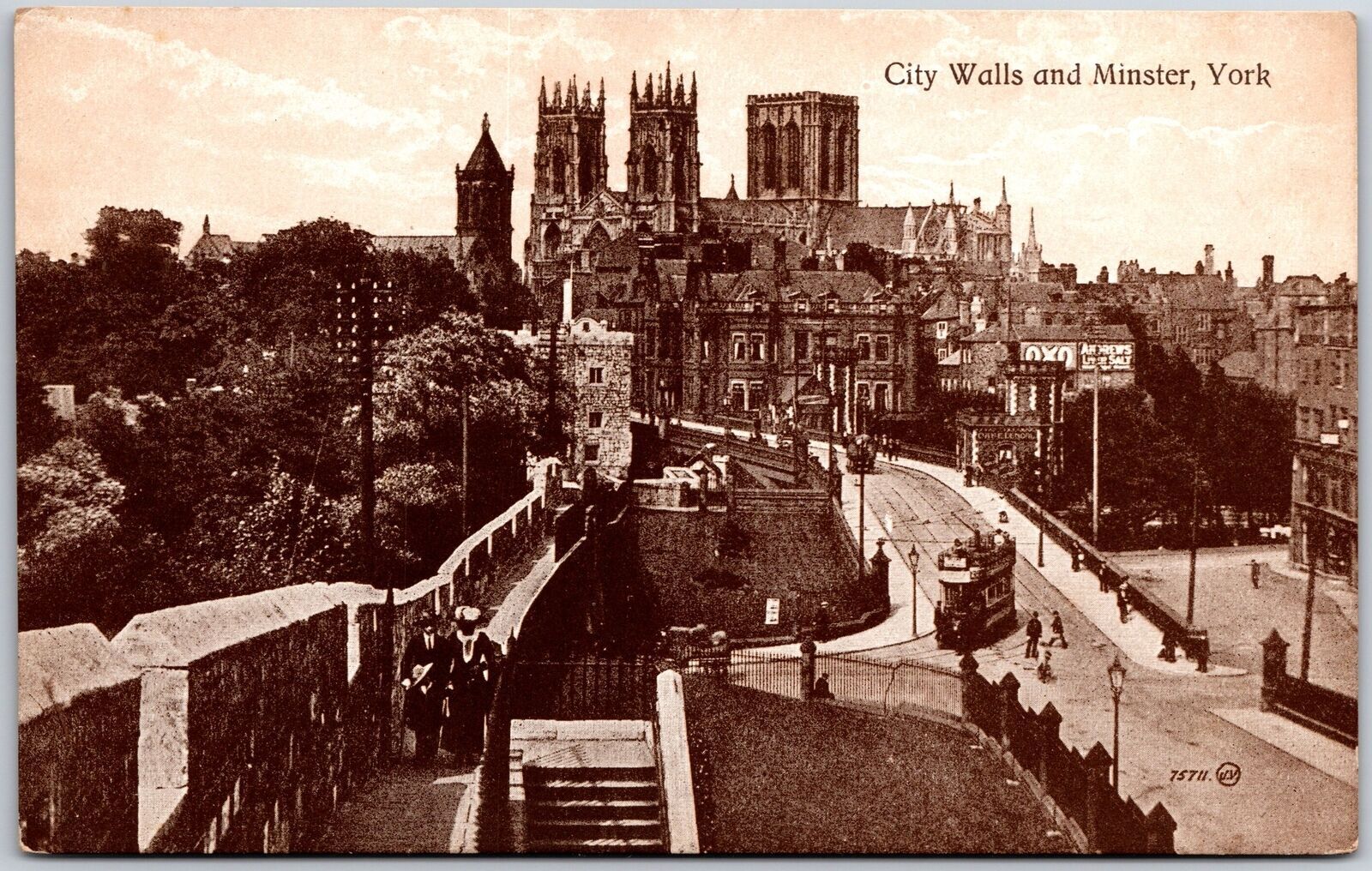 City Walls And Minster York England Bar Walls Roman Walls Postcard ...
