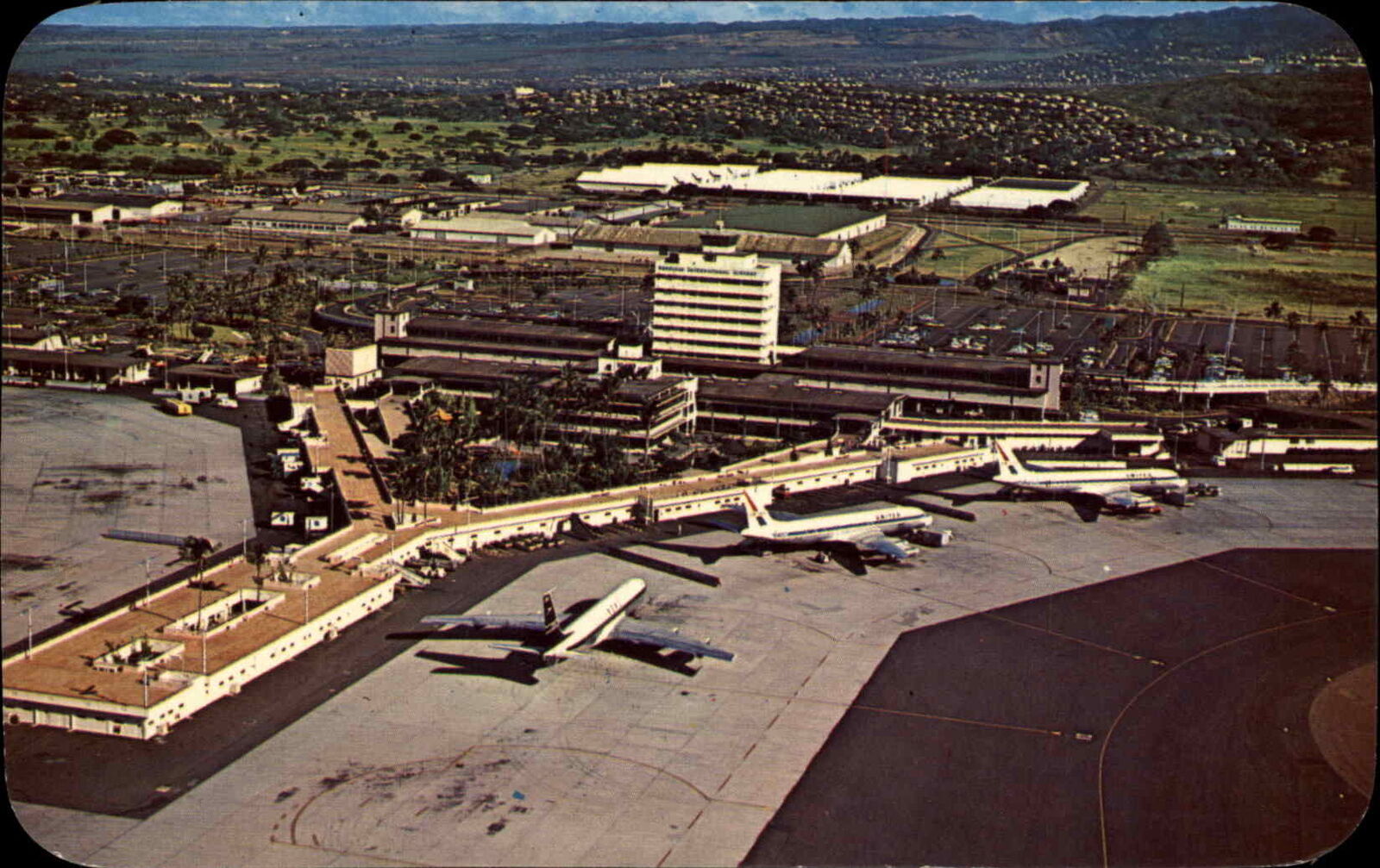 Honolulu Hawaii HI John Rodgers Terminal Airport Airplanes Vintage ...