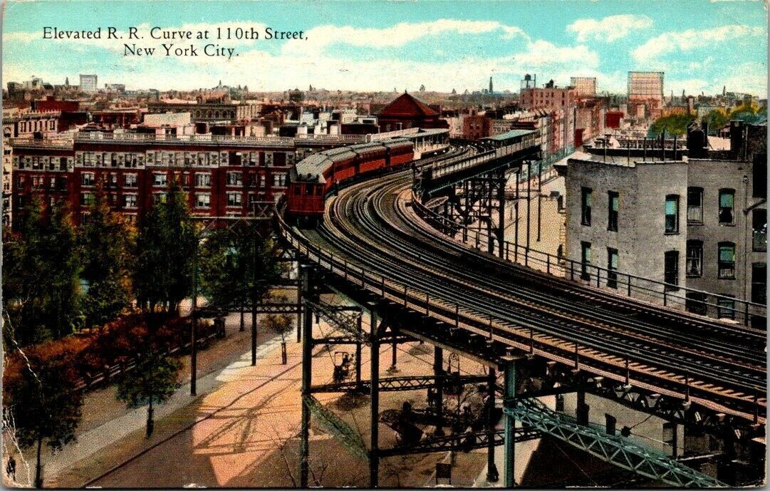 Vintage New York Postcard - 1929 Railroad Railway 110 St. New York City ...