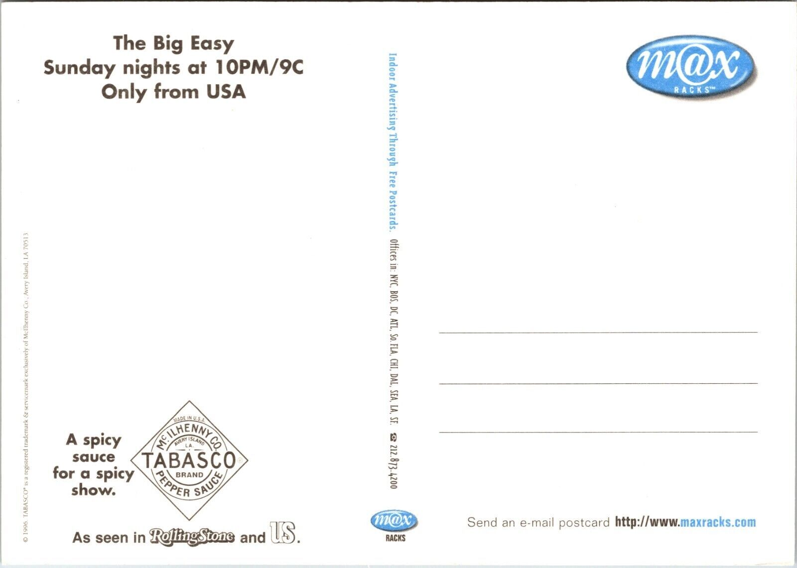 The Big Easy Tony Crane Barry Corbin USA Network Tabasco Advertising ...