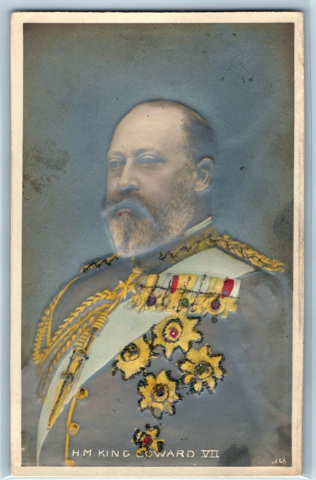 c1910s His Majesty King Edward VII RPPC Bas Relief Photo Postcard Mica ...