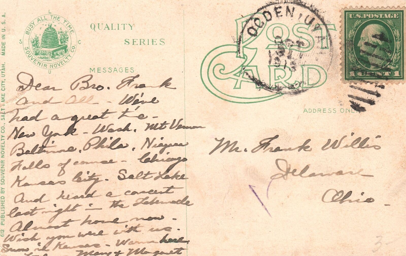 Vintage Postcard 1913 Sunset Great Salt Lake Tourist Attraction Ocean ...