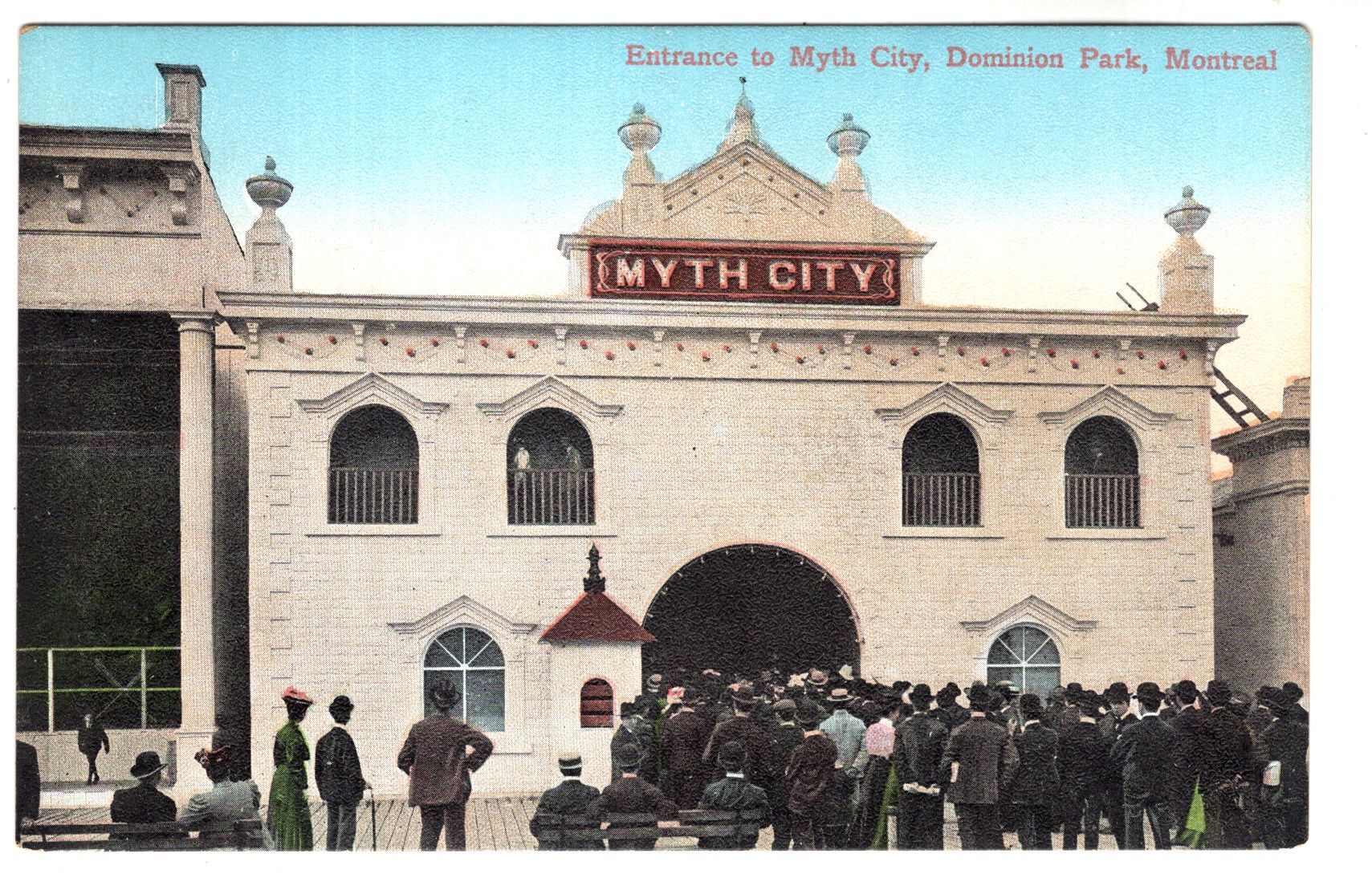 Entrance to Myth City, Dominion Amusement Park, Montreal Quebec ...