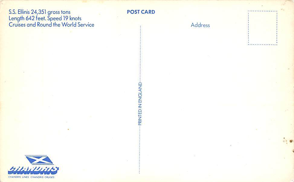 SS Ellinis Chandris Line Ship Unused | Topics - Other, Postcard ...