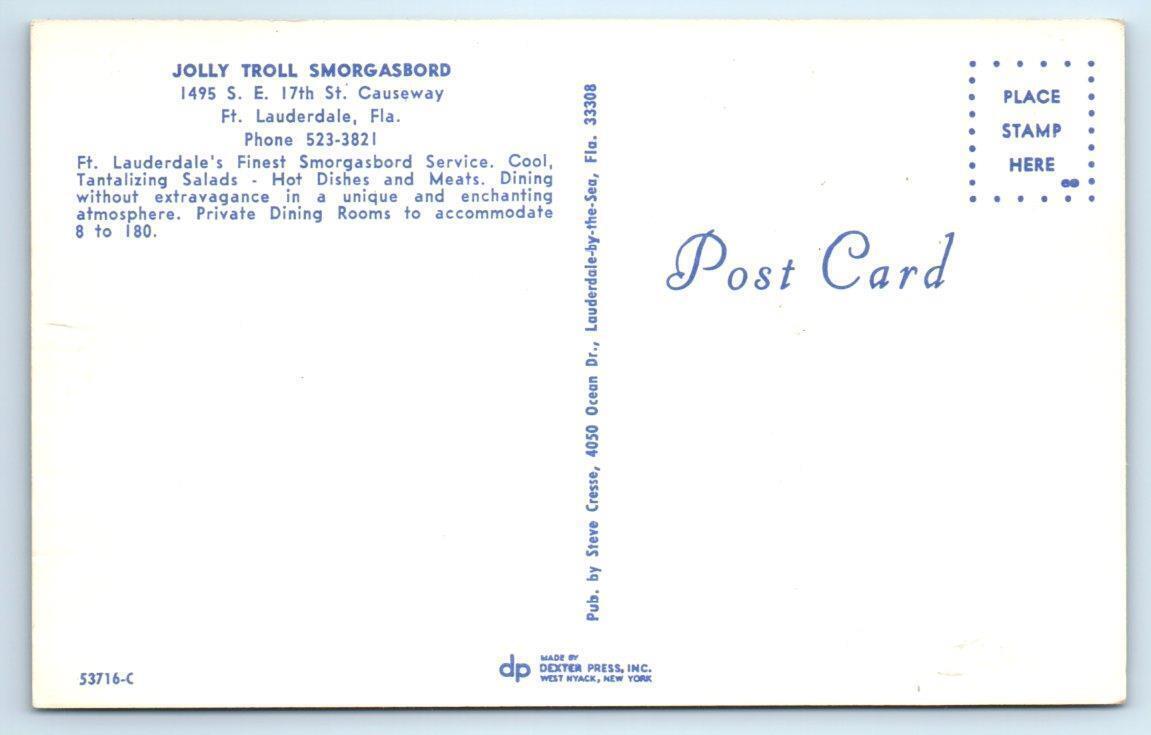 FT. LAUDERDALE, Florida FL ~ Roadside JOLLY TROLL SMORGASBORD 1960-70s ...