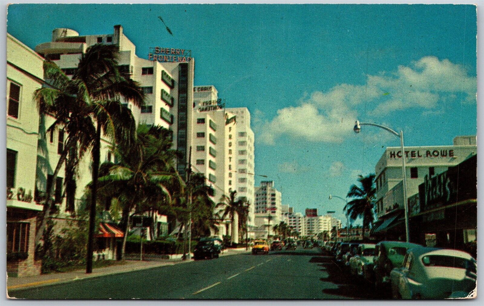 Vtg Miami Beach Florida FL Famous Hotels on Collins Avenue Rowe 1950s ...