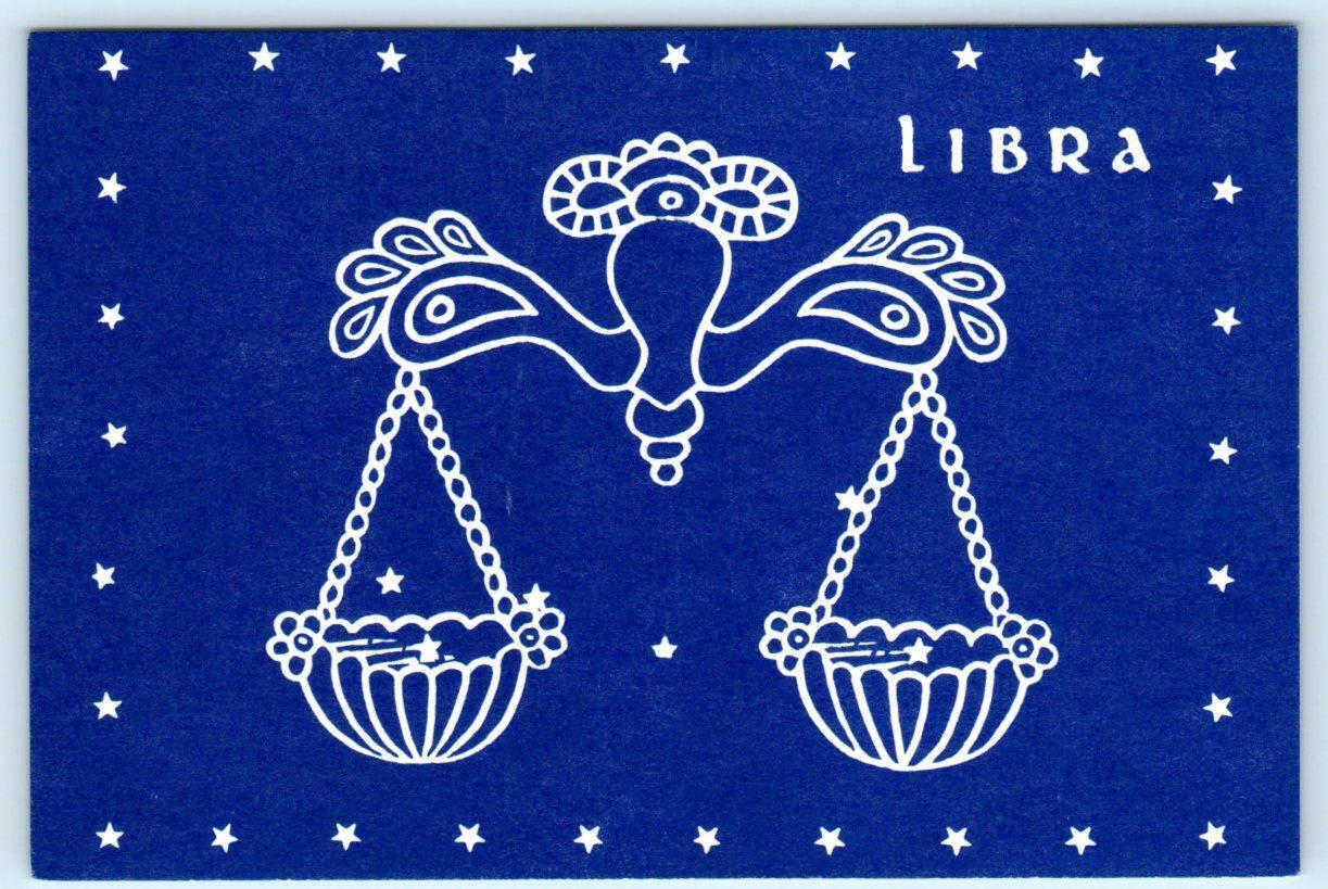 ZODIAC SIGN ~ LIBRA Scales "Summer of Love" 1967 Sea Cliff Press 4"x6 ...