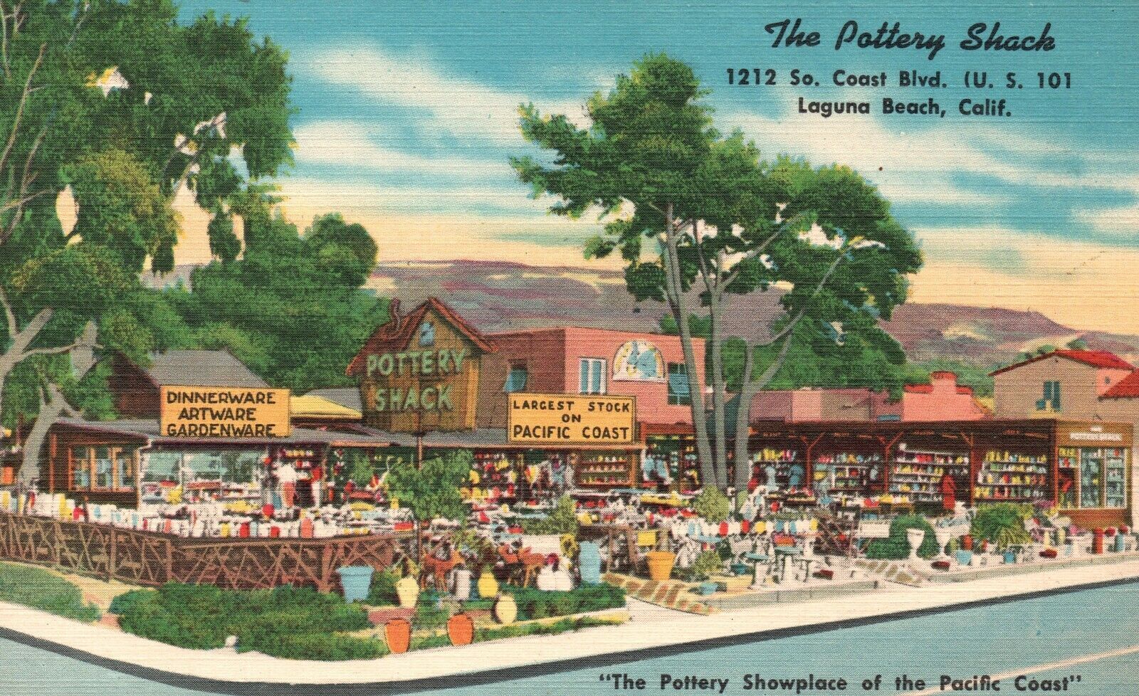 Vintage Postcard 1930's Pottery Shack Laguna Beach CA California ...