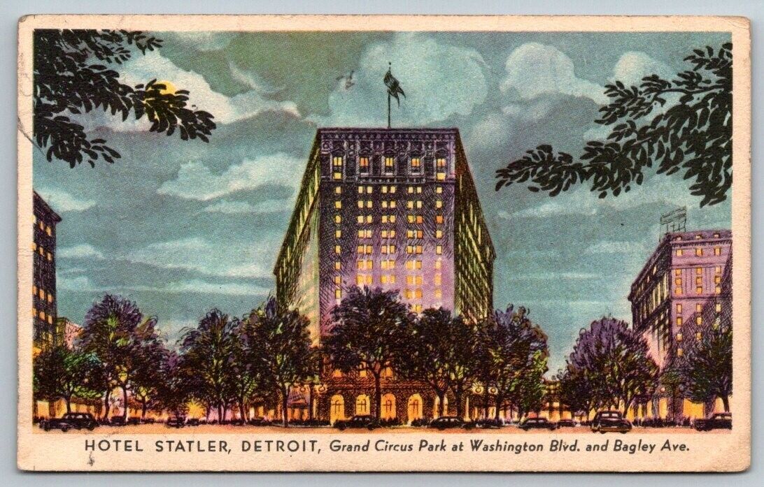 Vintage Postcard - Art Deco Hotel Statler Detroit, Michigan | United ...