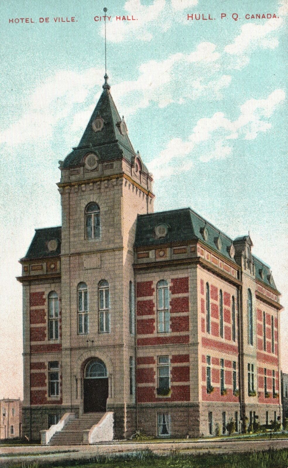 Vintage Postcard Hotel De Ville City Hall Historical Building Quebec ...