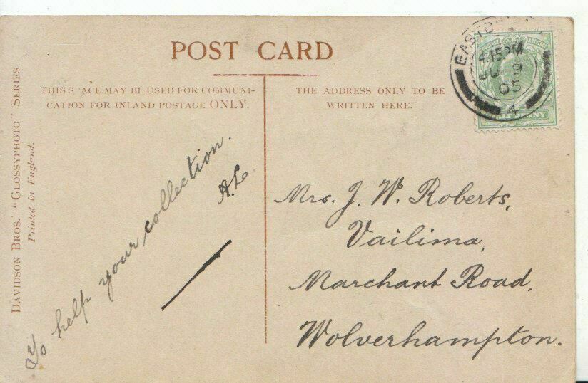 Genealogy Postcard - Roberts - Vailima - Marchant Road - Wolverhampton ...