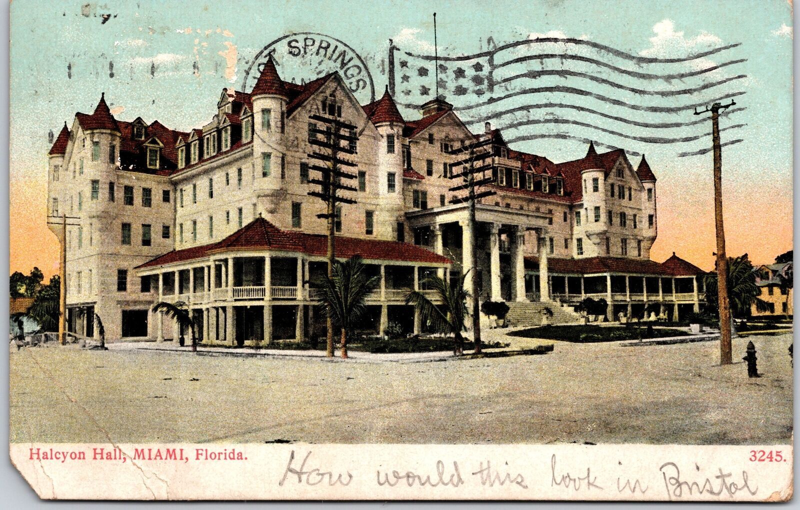 1910's Halcyon Hall Miami Florida FL Grounds and the Building Posted ...