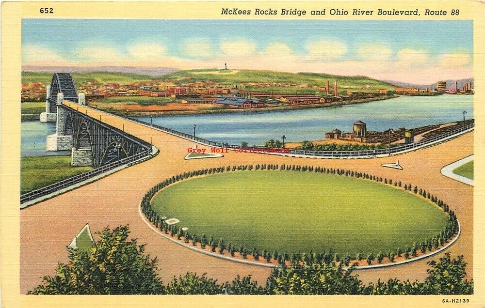 PA, Pittsburgh, Pennsylvania, McKees Rocks Bridge, Ohio River Boulevard ...