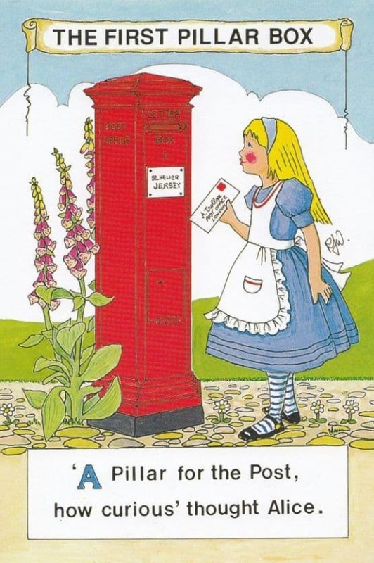Alice In Wonderland The First Royal Mail Pillar Box Postcard | Topics ...