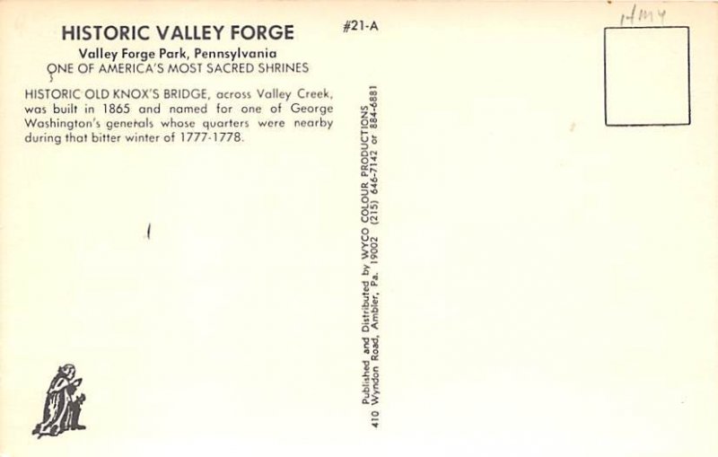 Historic Valley Forge and Old Knox's Bridge Valley Forge Park ...