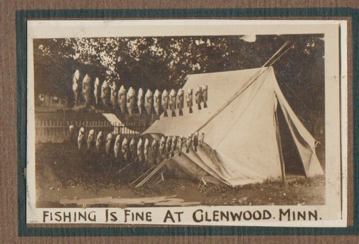 Glenwood MINNESOTA RPPC 1911 FISHING SCENE Prize Fish Catch LAKE ...