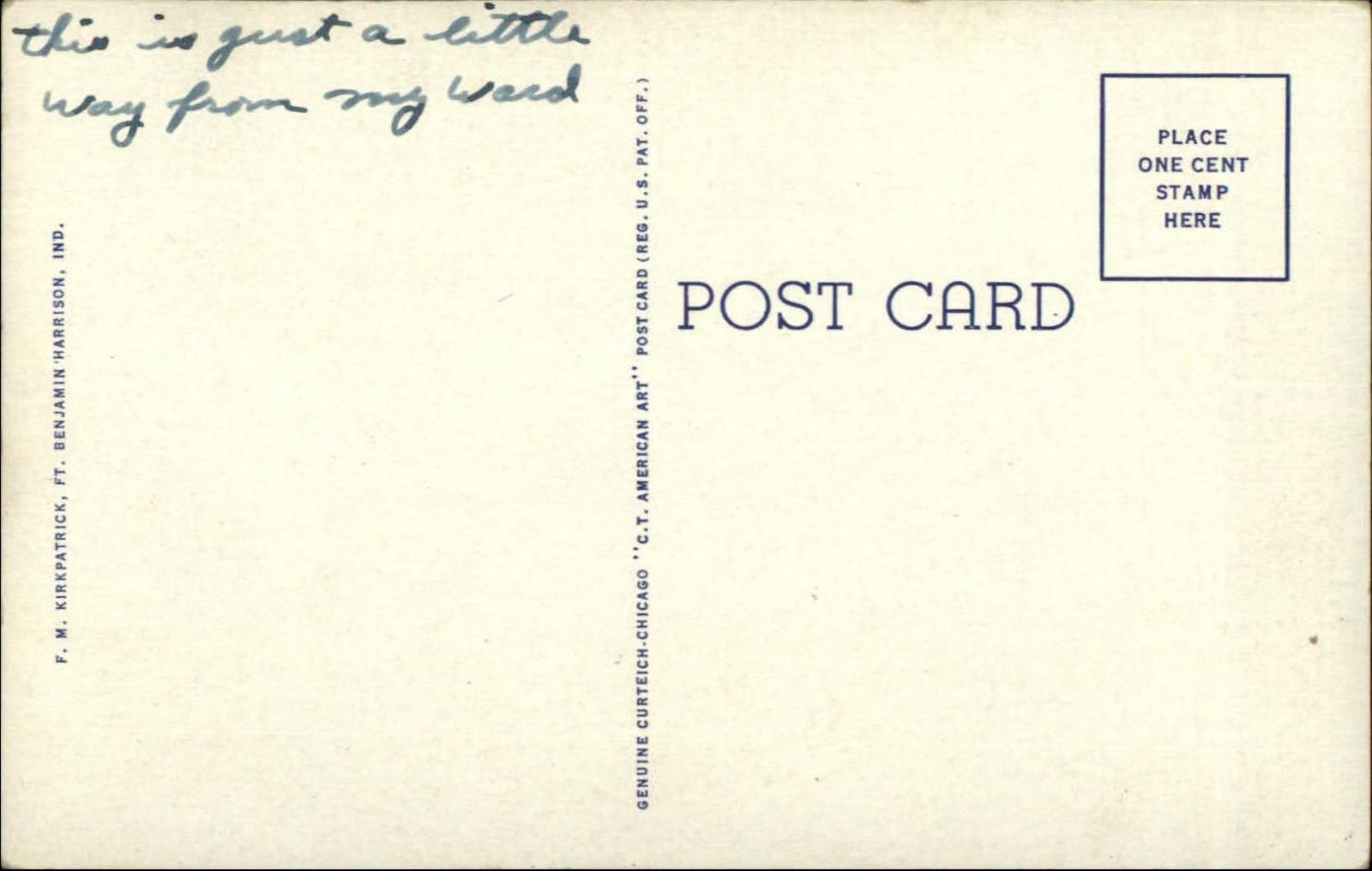 Fort Benjamin Harrison IN Billings Hospital Fire Station Linen Postcard ...