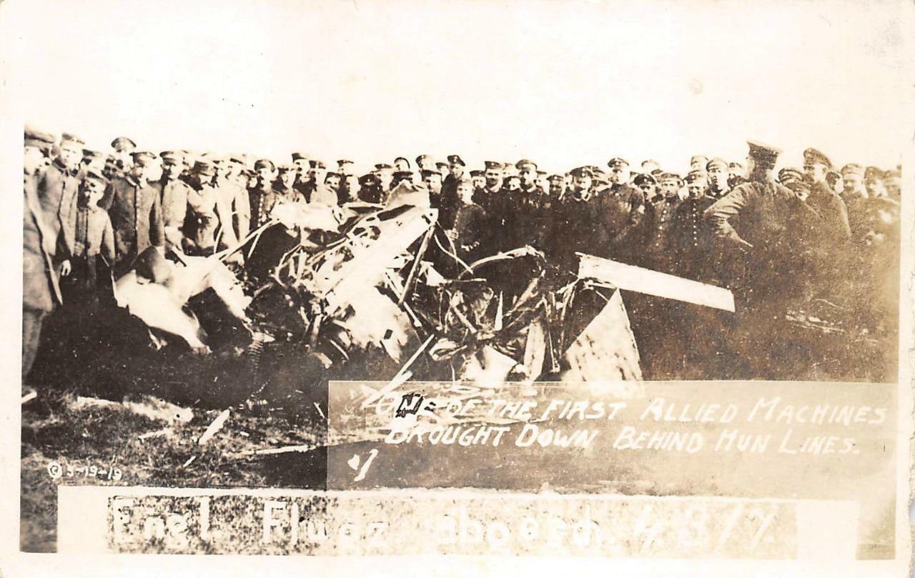 RPPC Allied Machine Behind Hun Lines WWI Airplane Wreckage Vintage ...