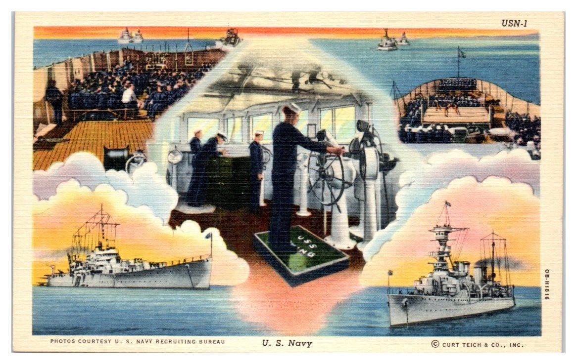 Mid-1900s US Navy Multiview Postcard | Topics - Militaria - Other ...