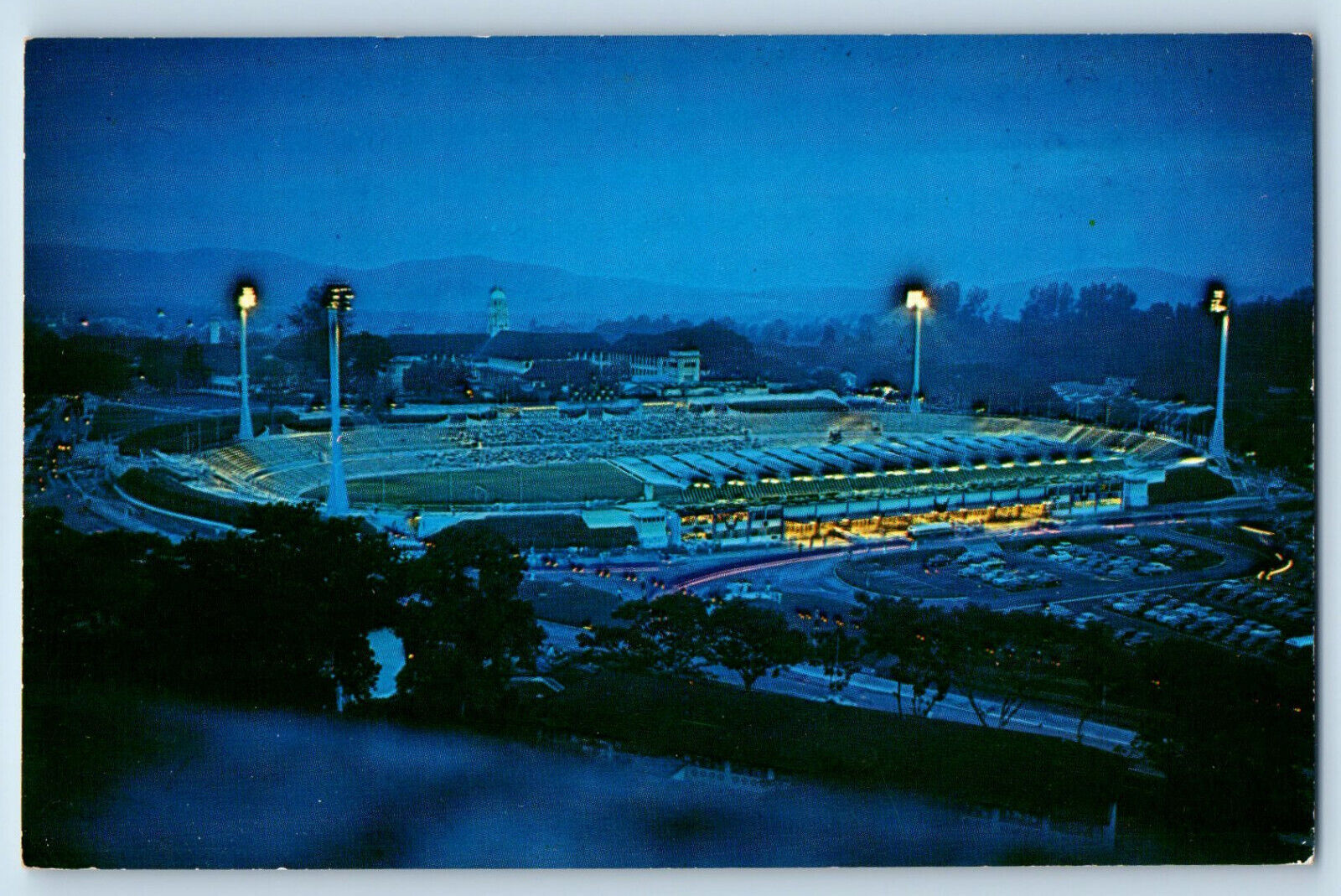 Malaysia Postcard Stadium Merdeka Kuala Lumpur Night View c1950's ...