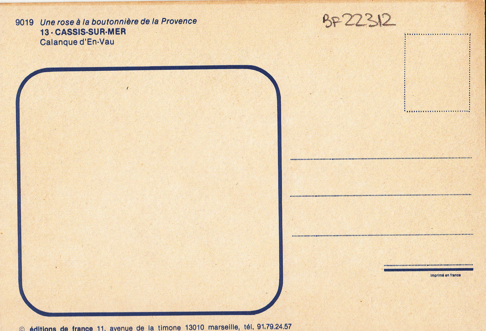 BF22312 cassis sur mer calanque d en vau france front/back image ...