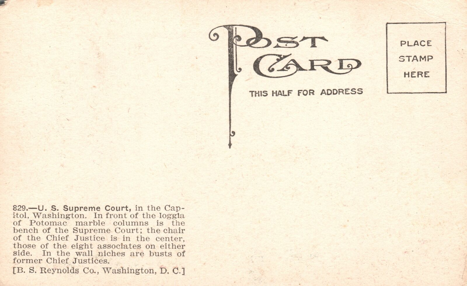 Vintage Postcard Supreme Court Room Chief Justice Chair Capitol ...