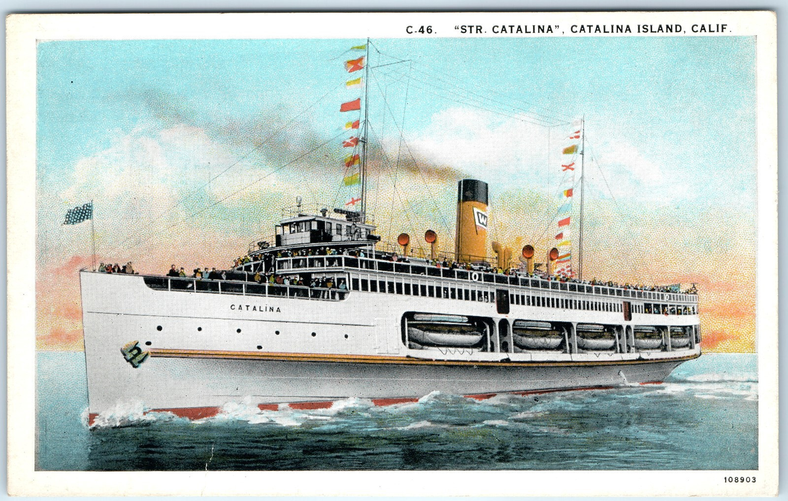 c1930s Catalina Island, CA Steamer SS Catalina PC Ferry Steamboat ...