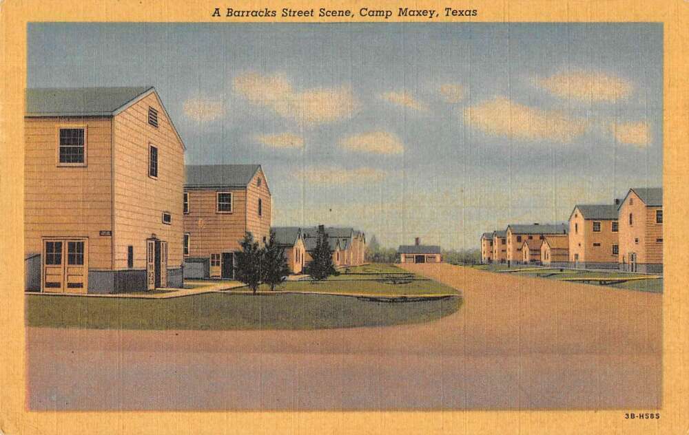 Camp Maxey Texas Barracks Street Scene Vintage Postcard AA18402 ...