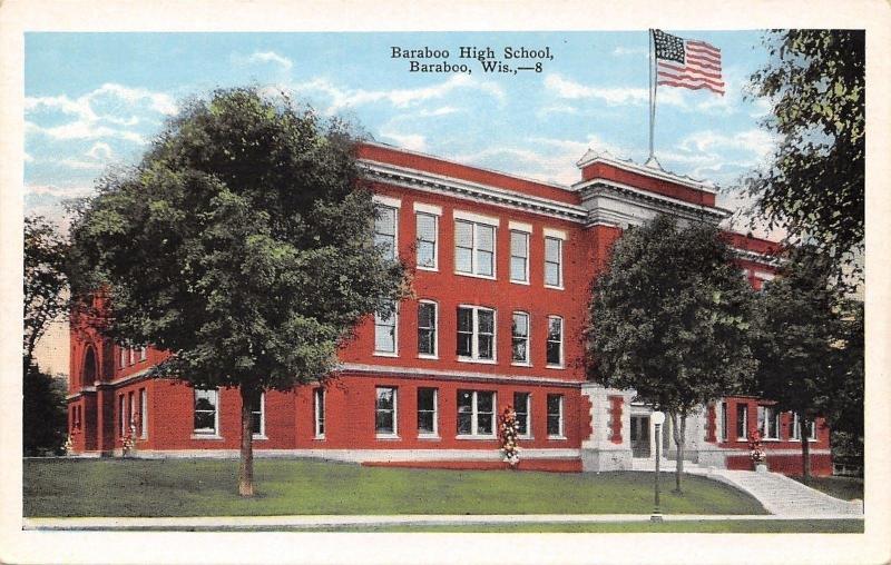 Baraboo Wisconsin~High School~1920s Postcard | United States ...