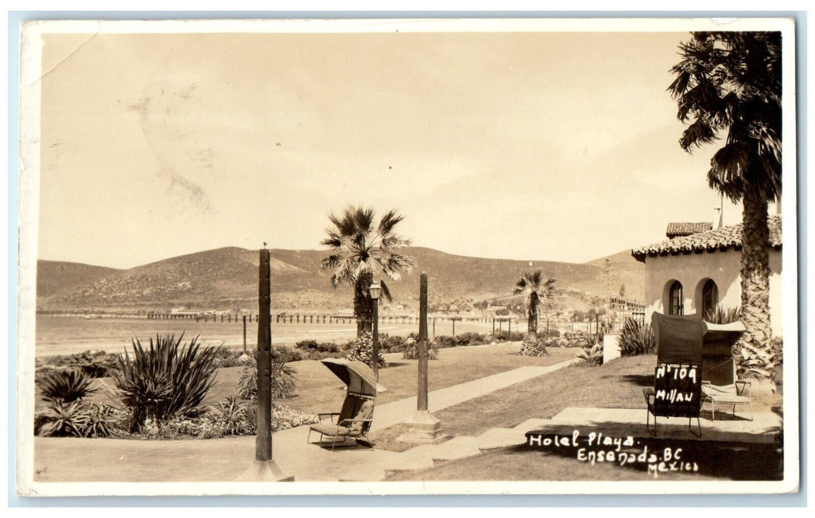 1937 Hotel Playa Ensenada Baja California Mexico Posted RPPC Photo ...